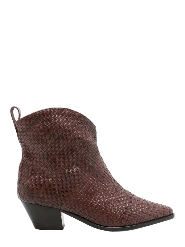 STUDIO CHOFAKIAN Valentina Woven 55mm Boots - Brown