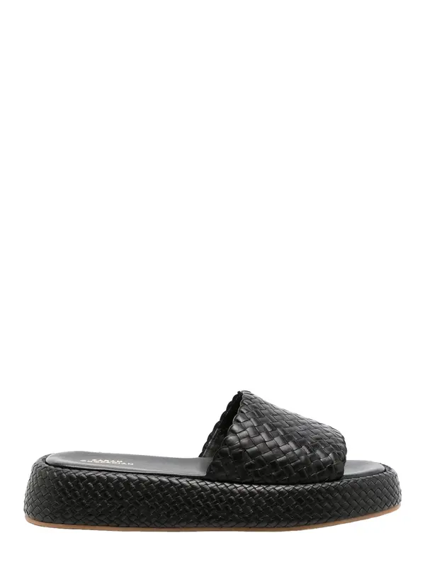 STUDIO CHOFAKIAN Interwoven Leather Sandals - Black