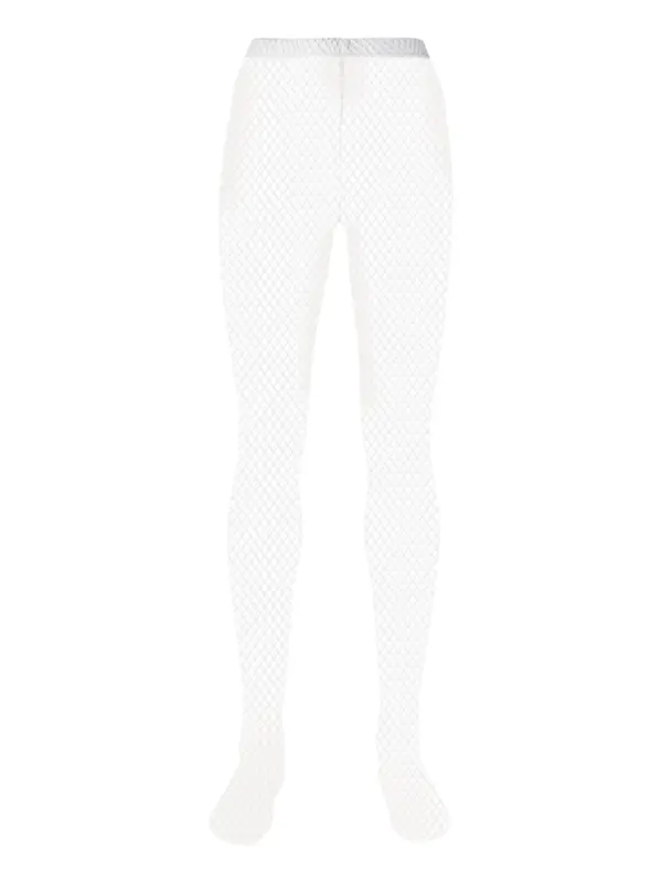 Comme Des Garçons Mesh-paneling Leggings - White