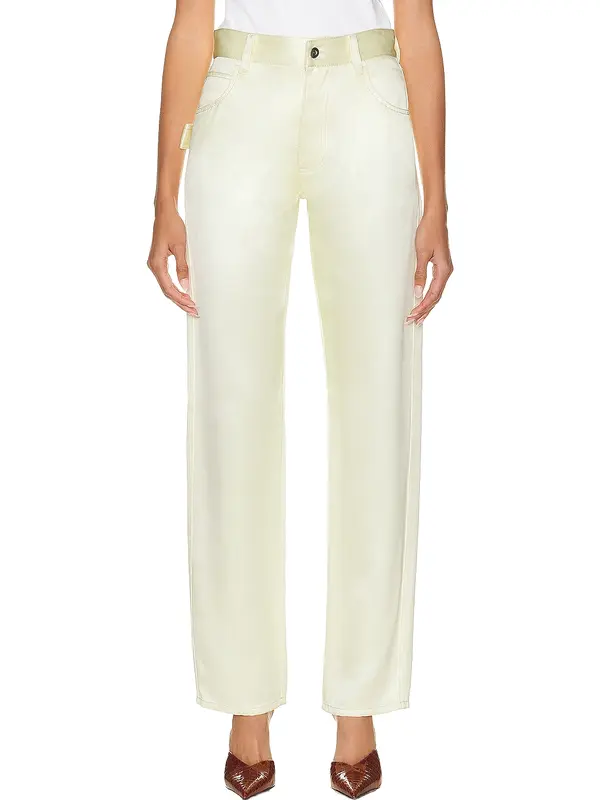 Bottega Veneta Twill Straight Leg Trouser - Camomile