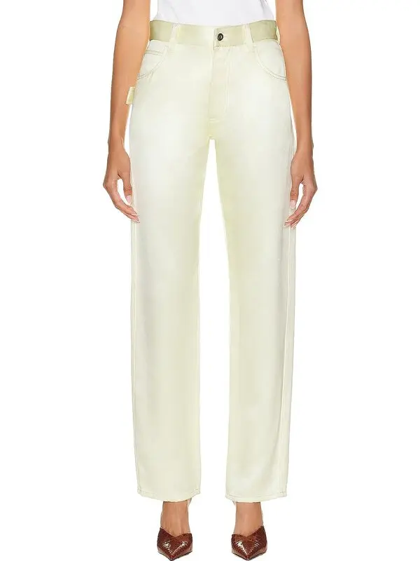 Bottega Veneta Twill Straight Leg Trouser - Camomile