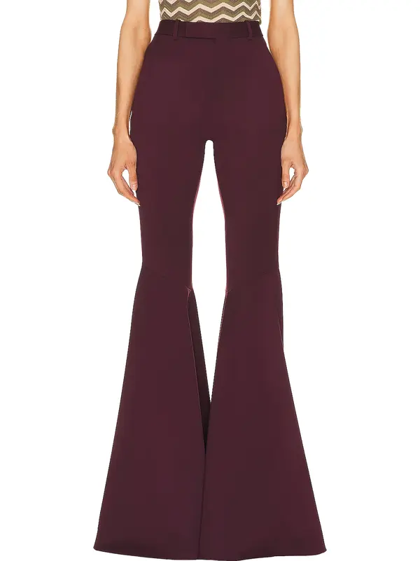 Saint Laurent Flare Trousers - Bordeaux