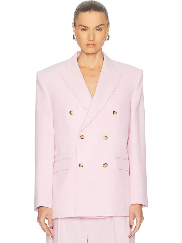 Wardrobe.NYC Double Breasted Blazer - Blush
