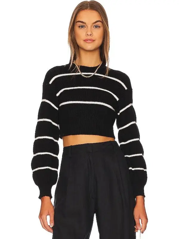 Superdown Sophia Stripe Sweater - Black