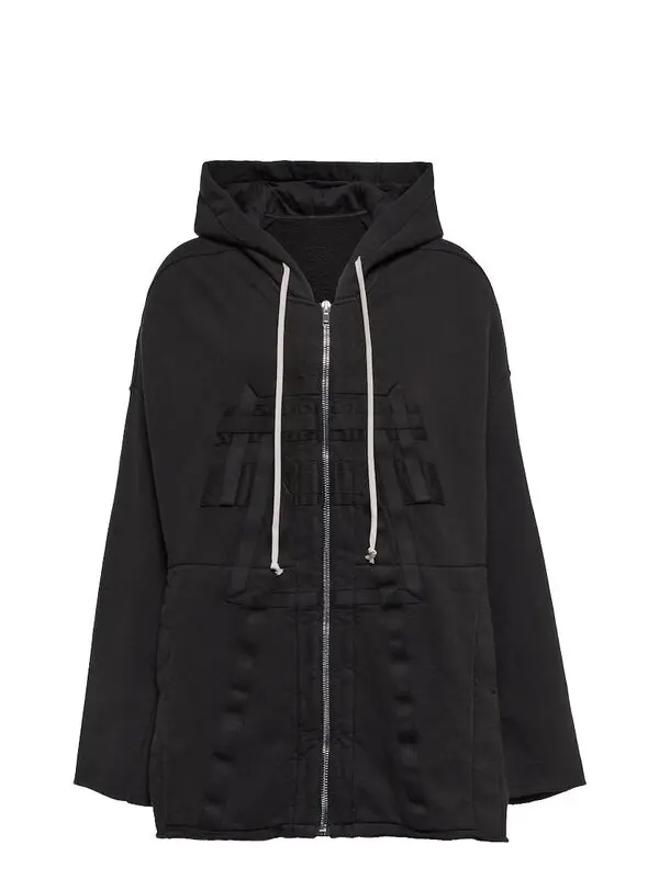Rick Owens Zip-up Cotton Hoodie - Black
