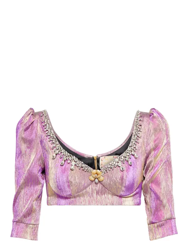 MISS SOHEE Embellished Crop Top - Pink