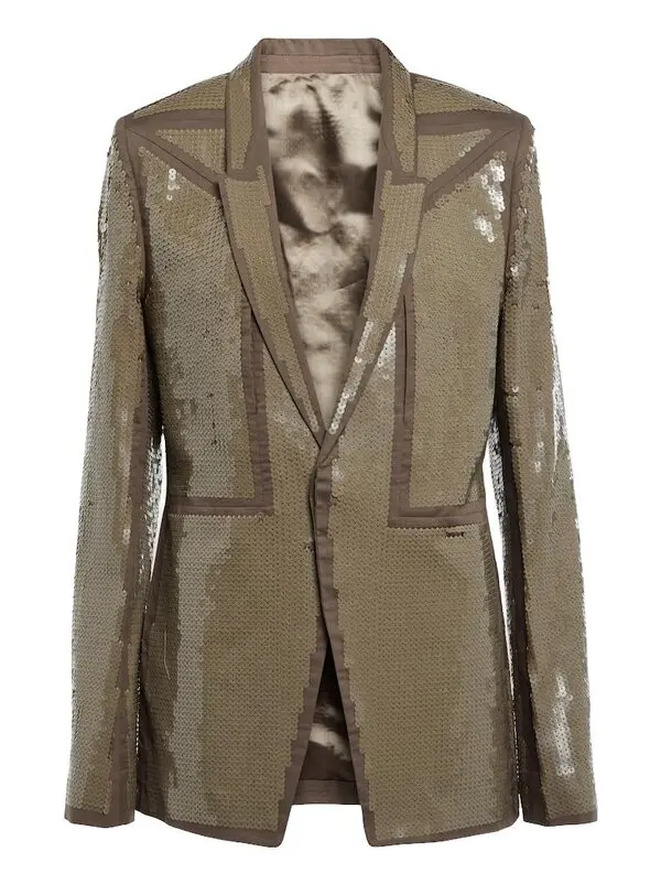 Rick Owens Sequined Single-breasted Blazer - Neutrals