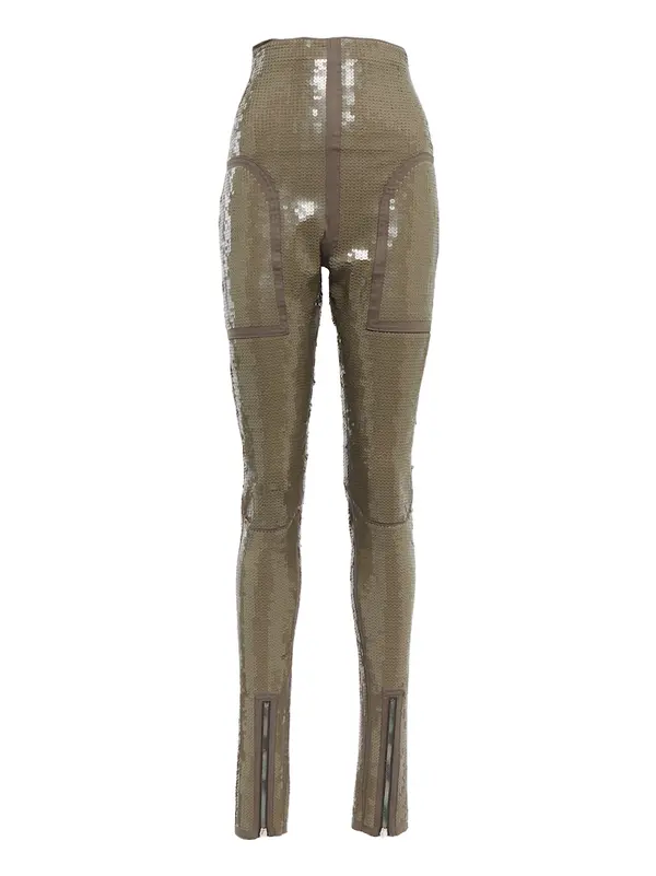Rick Owens Dirt Waist Embellished Leggings - Beige