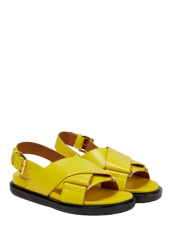 Marni Fussbett Leather Sandals - Yellow