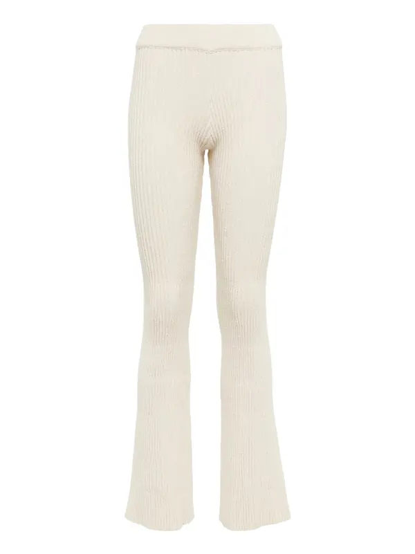 Ami Ribbed-knit Pants - White