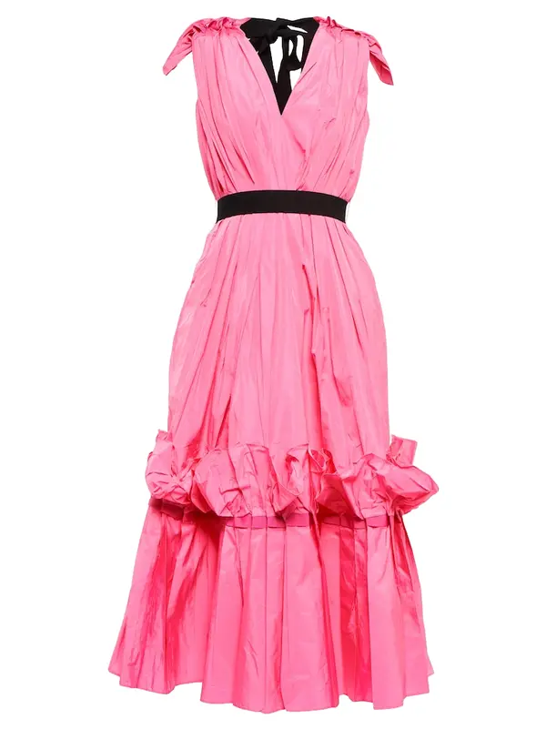 ROKSANDA Eniola Ruffle-trimmed Midi Dress - Pink