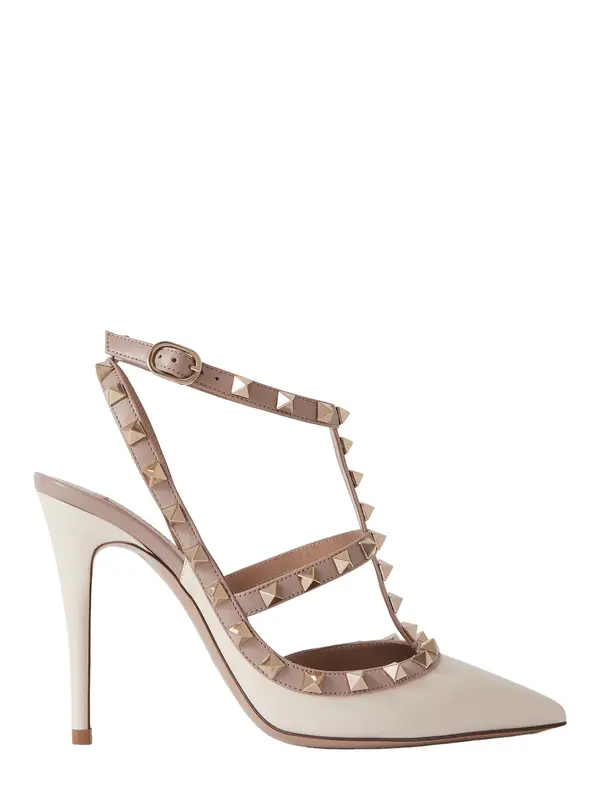 Valentino Garavani Rockstud 100 Leather Pumps - Off-white