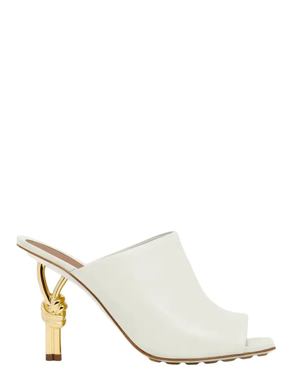 Bottega Veneta Leather Knot Mules - White