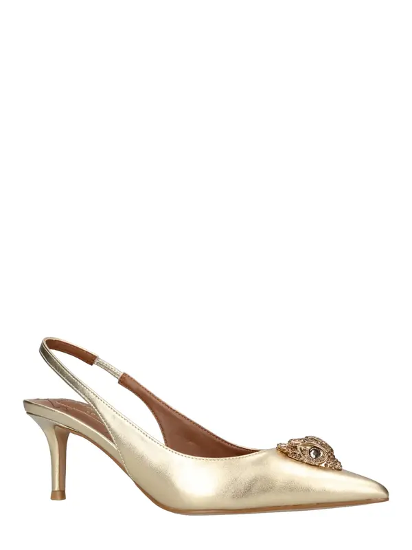 Kurt Geiger Leather Belgravia Slingback Heels 65 - Gold