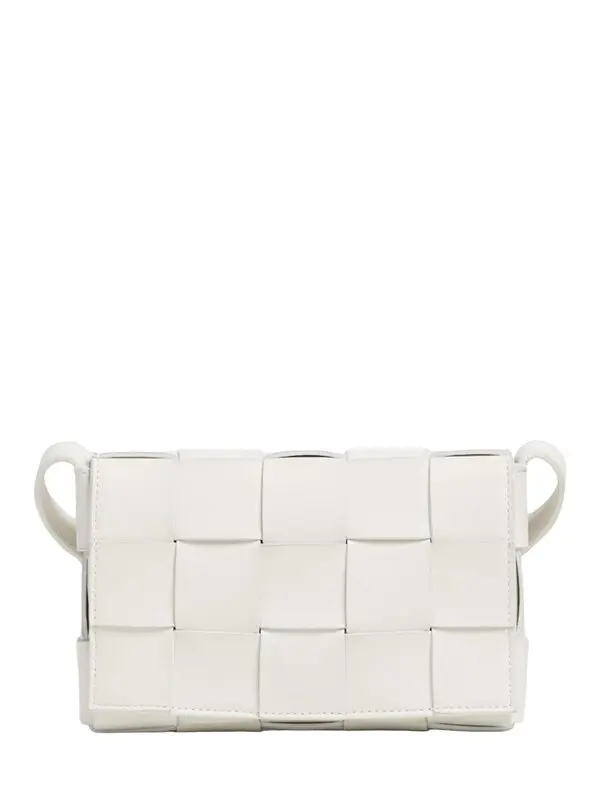 Bottega Veneta Small Leather Cassette Cross-body Bag - White