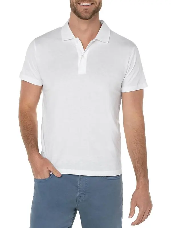 LIVERPOOL Garment Dyed Polo Shirt - White