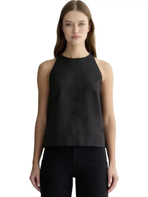 Everlane Linen High-neck Tank Top - Black