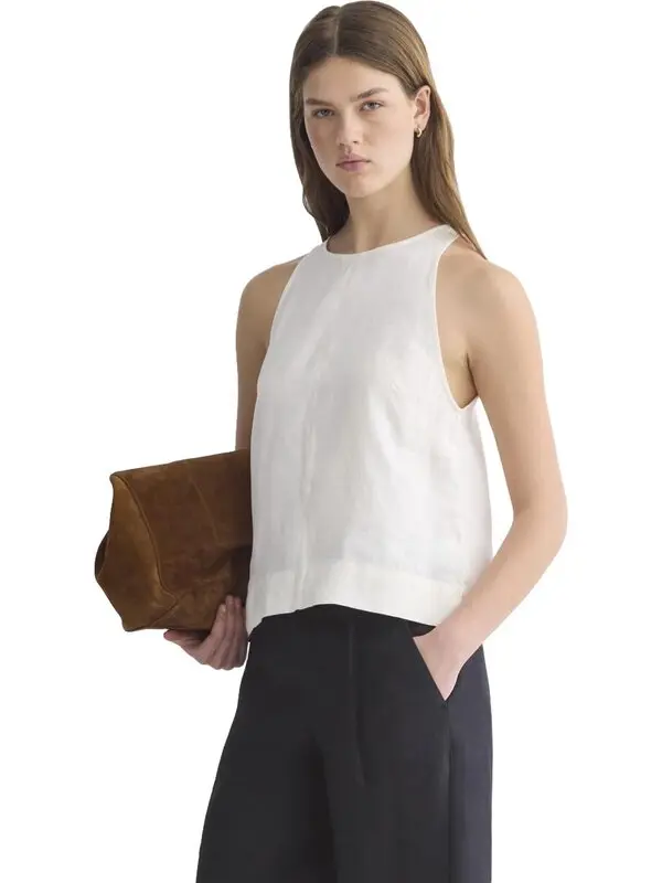 Everlane Linen High-neck Tank Top - Bone