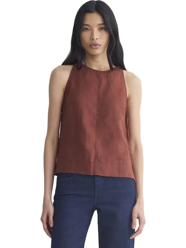 Everlane Linen High-neck Tank Top - Henna Red