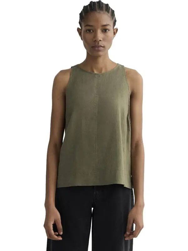 Everlane Linen High-neck Tank Top - Kalamata