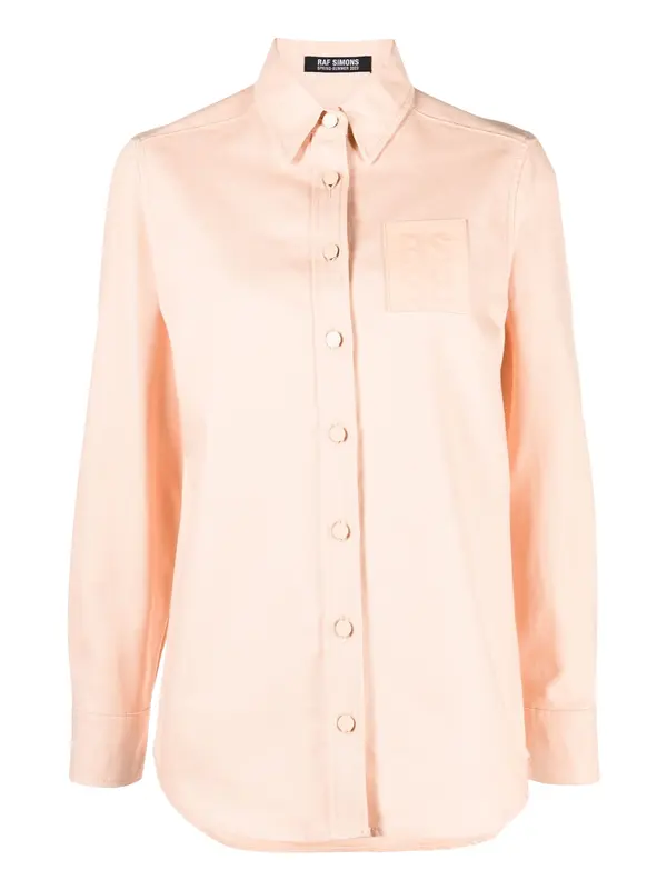 Raf Simons Long-sleeve Shirt With Logo Patch - Pink