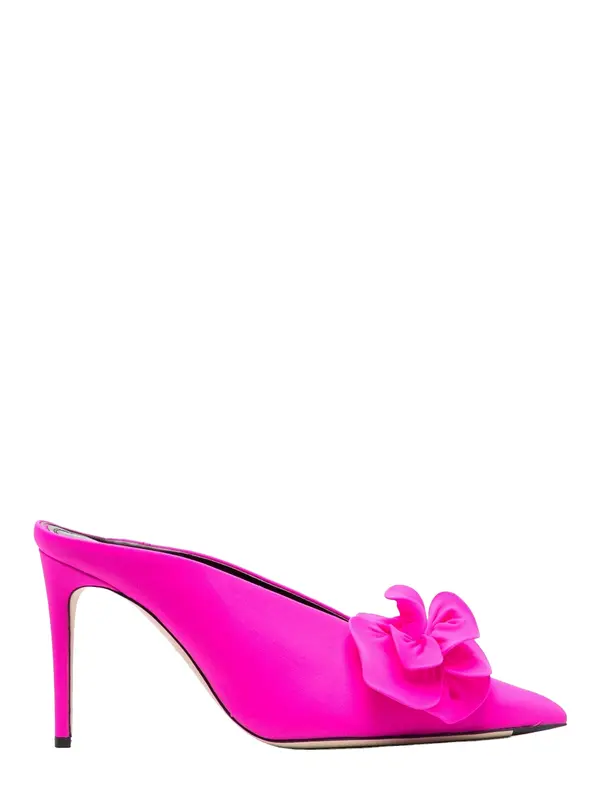 Victoria Beckham Floral-applique Detail 100mm Mules - Pink