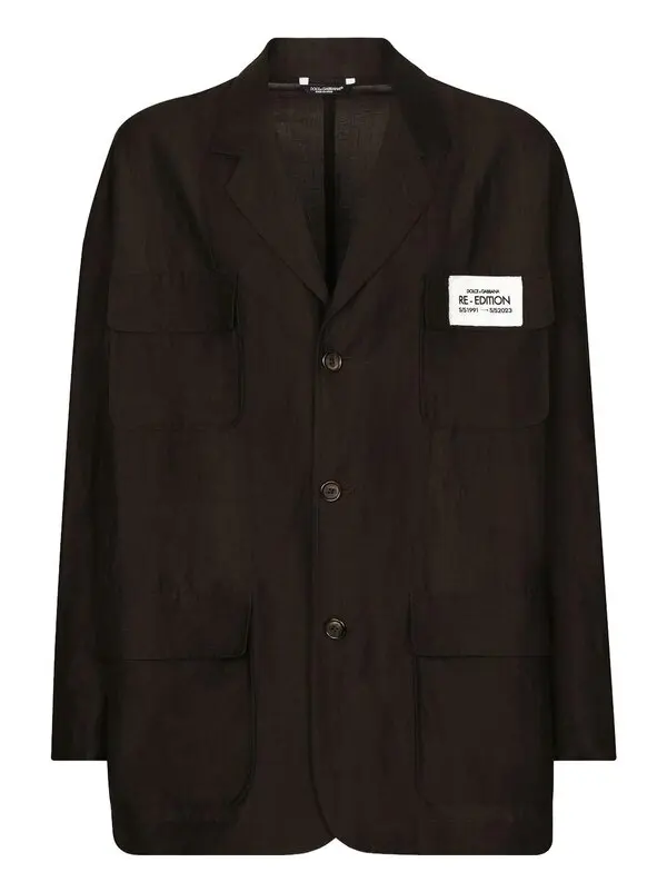 Dolce & Gabbana Single-breasted Linen Blazer - Brown