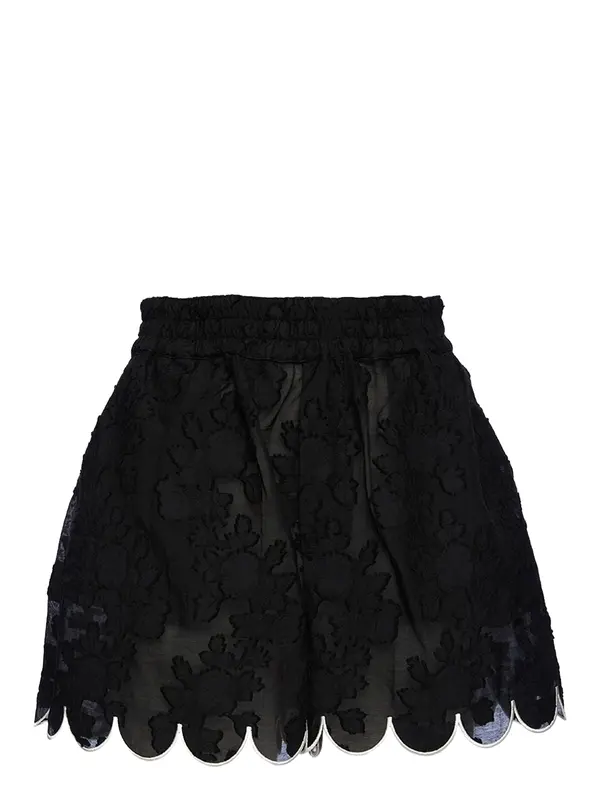 La DoubleJ Floral Jacquard Shorts - Black