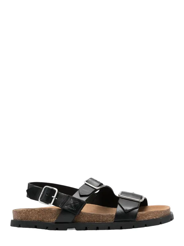 A.p.c. Aly Buckle-strap Leather Sandals - Black