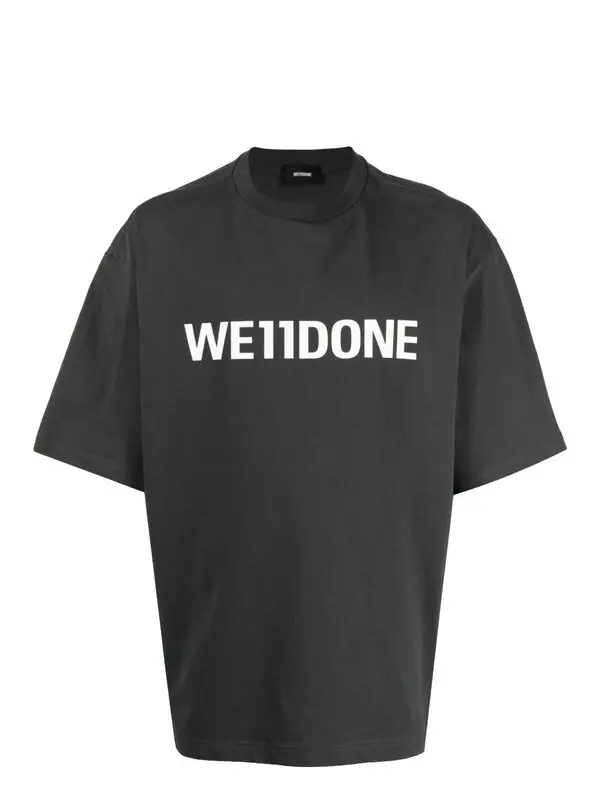 We11Done Logo-print Cotton T-shirt - Grey
