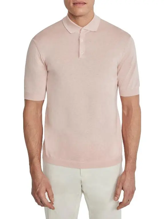 JACK VICTOR Tupper Organic Cotton & Silk Polo - Pink