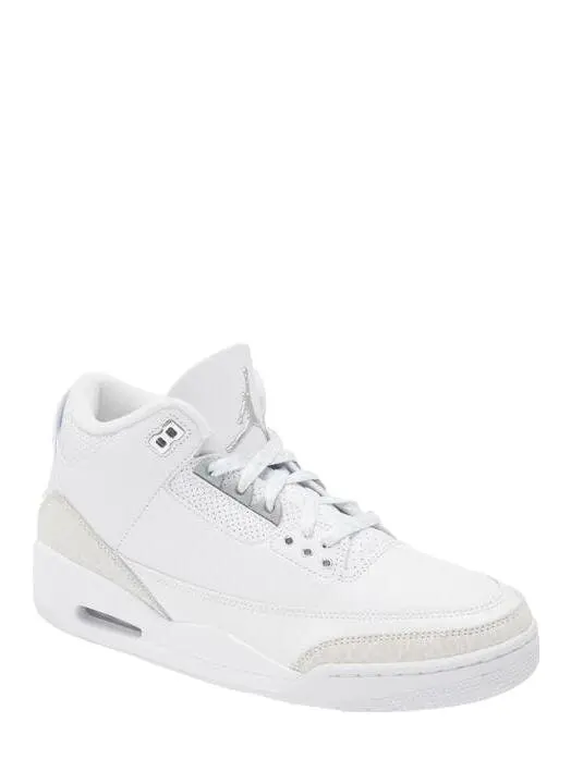 JORDAN Air 3 Retro Basketball Sneakers - 111 White/m Silv