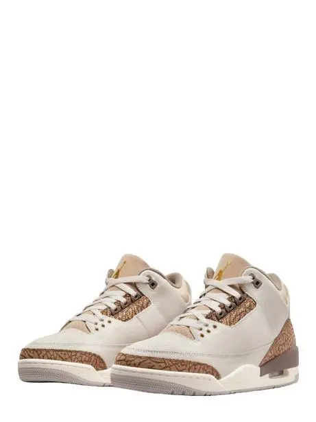 JORDAN Air 3 Retro Basketball Sneakers - Light Orewood Brown/gold