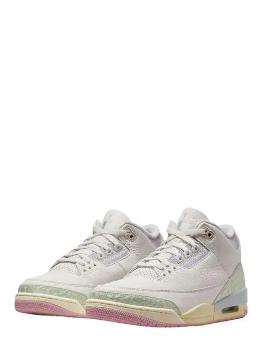 JORDAN Air 3 Retro Basketball Sneakers - Sail/jade Aura/iced Carmine