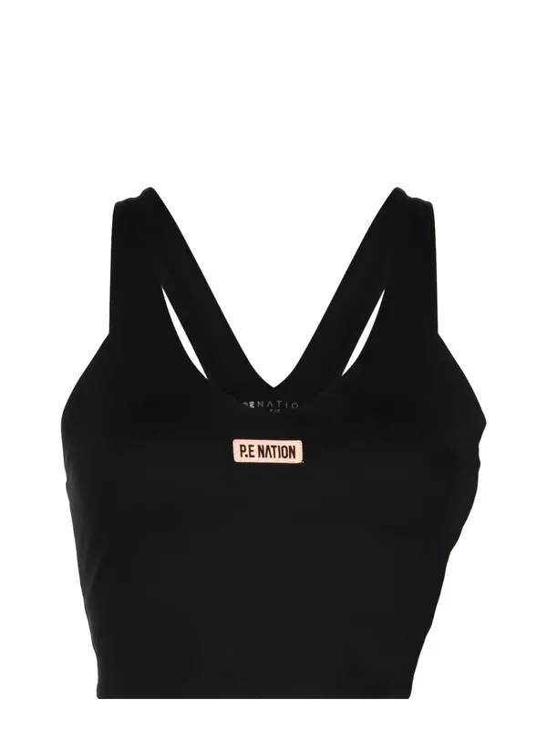 P.E Nation Panelled Logo-patch Sports Bra - Black