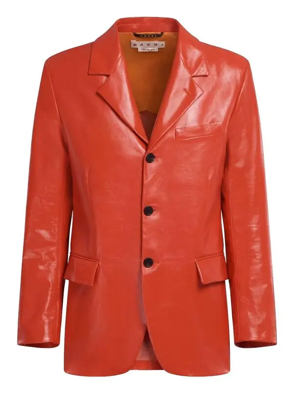 Marni Leather Jacket - Orange