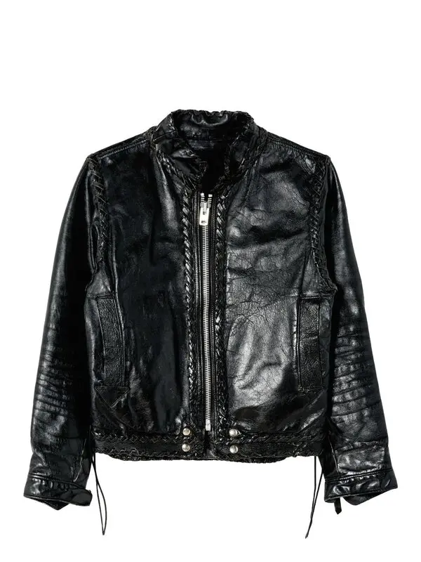 RE/DONE Whipstitch Leather Jacket - Black