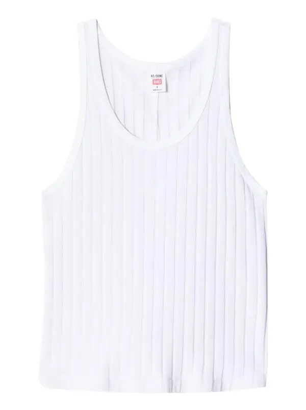 RE/DONE Ribbed Knit Tank Top - White