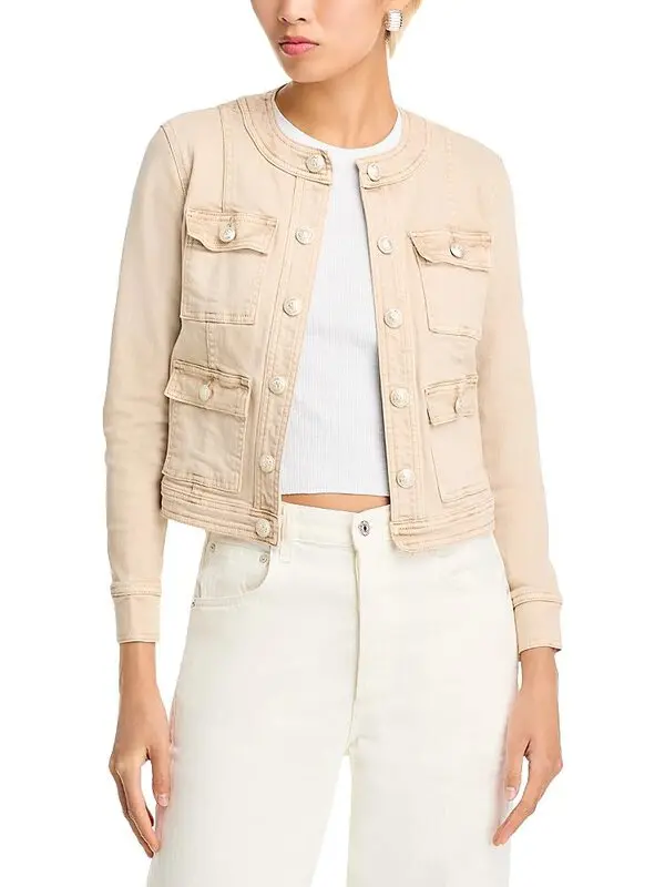 L'Agence Yari Collarless Jacket - Biscuit