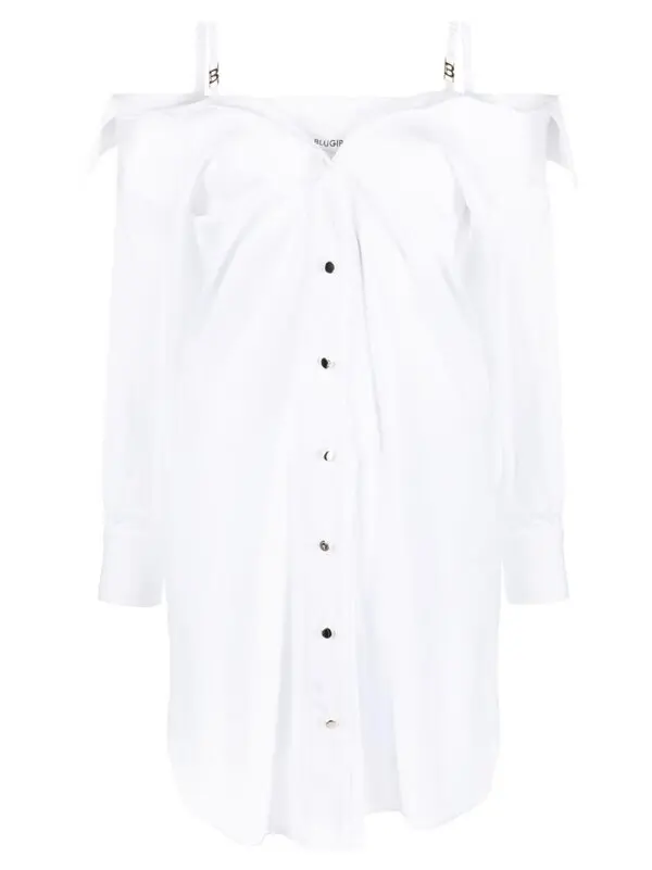 BLUGIRL Off-shoulder Shirt Dress - White