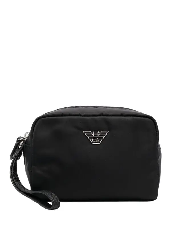 Emporio Armani Logo-plaque Makeup Bag - Black