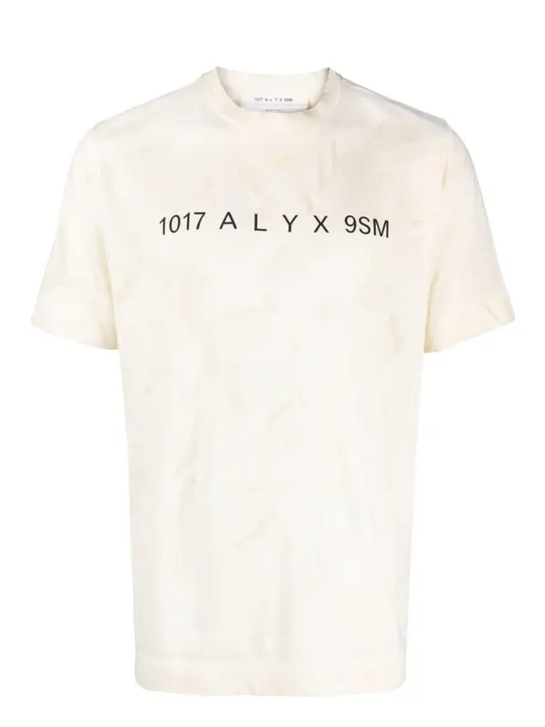 1017 Alyx 9sm Logo-print Detail T-shirt - Neutrals