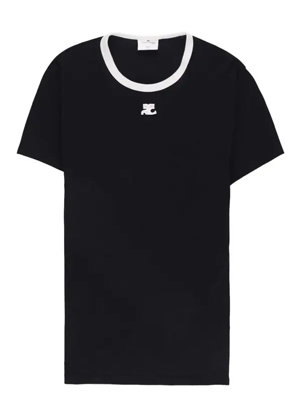 COURREGES Bumpy Contrast T-shirt - Black
