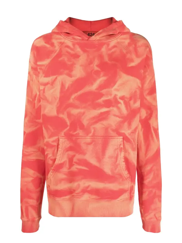 424 Tie-dye Cotton Hoodie - Red