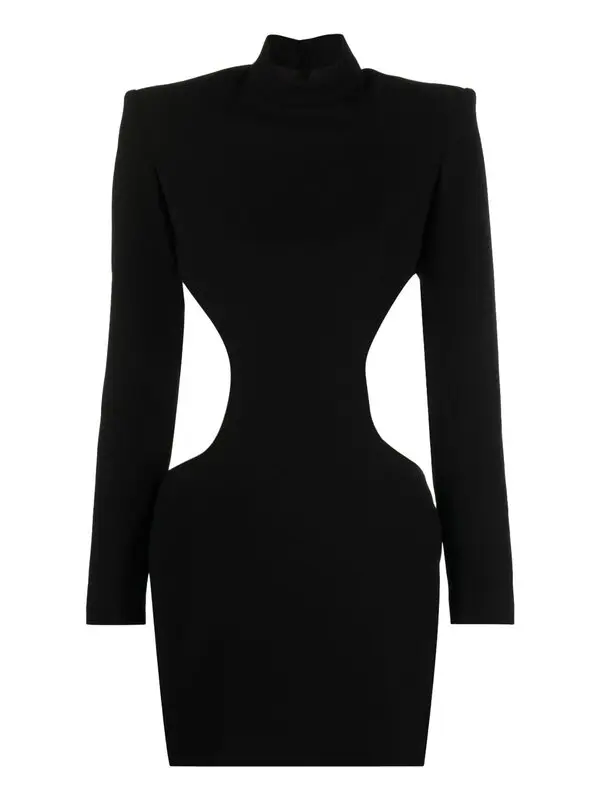 MONOT Roll Neck Cut-out Minidress - Black