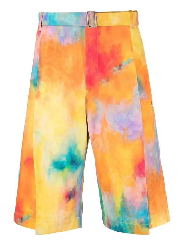 ÉTUDES STUDIO Tie-dye Print Wide-leg Shorts - Orange