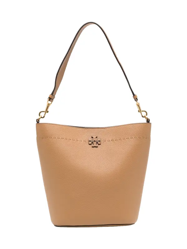 Tory Burch Mcgraw Logo Bucket Bag - Brown