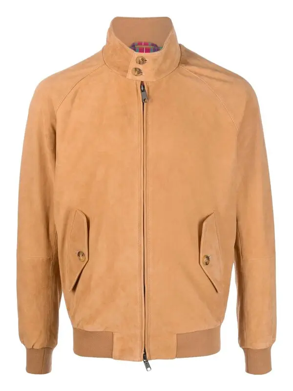 BARACUTA Zip-up Leather Jacket - Neutrals