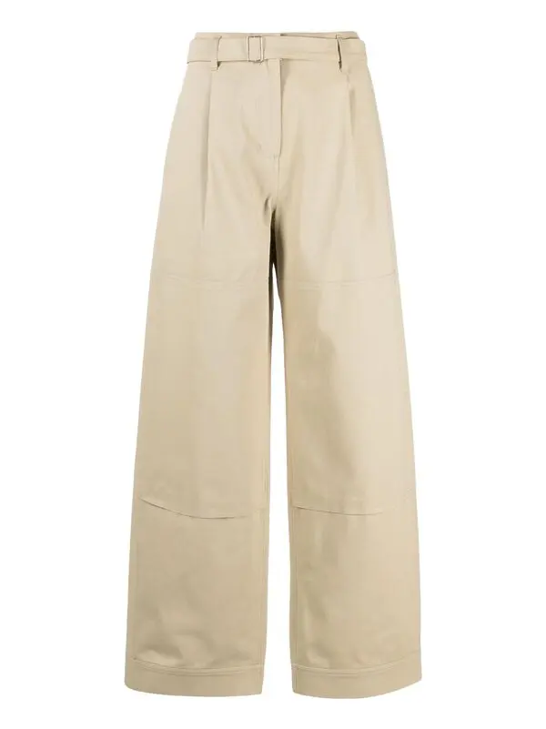 LOW CLASSIC Wide-leg Belted Trousers - Neutrals