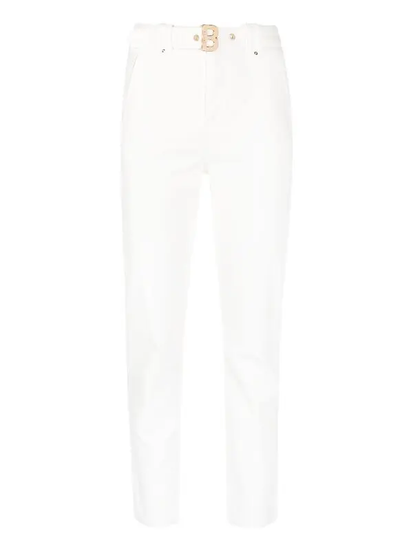 BLUGIRL Belted Cropped Trousers - White